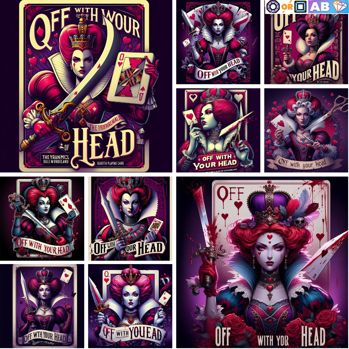 Alice In Wonderland Red Queen Card 40*40(Canvas) Diamond Painting