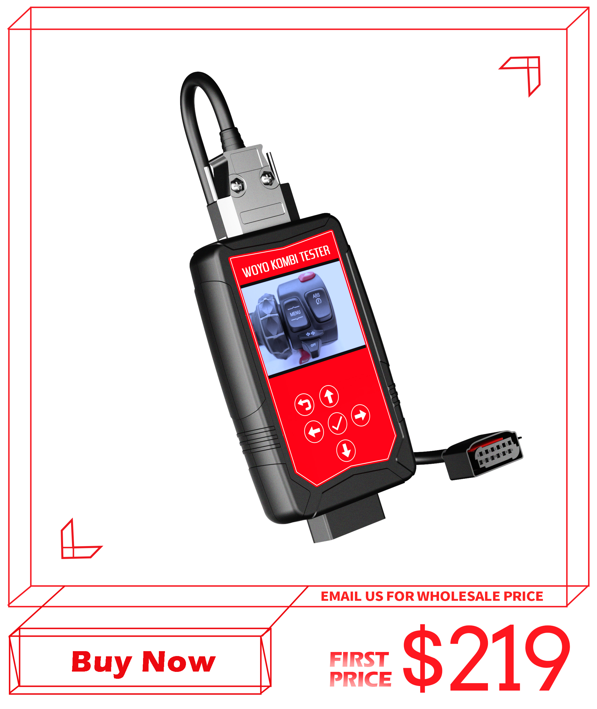 WOYO MOTO002 KOMBI Tester For BMW Motorcycle ECU Module Emulator Tester ...