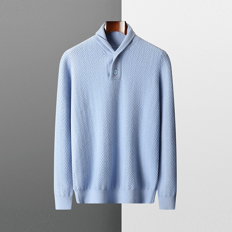 Collared Pullover Men's Cashmere Sweater