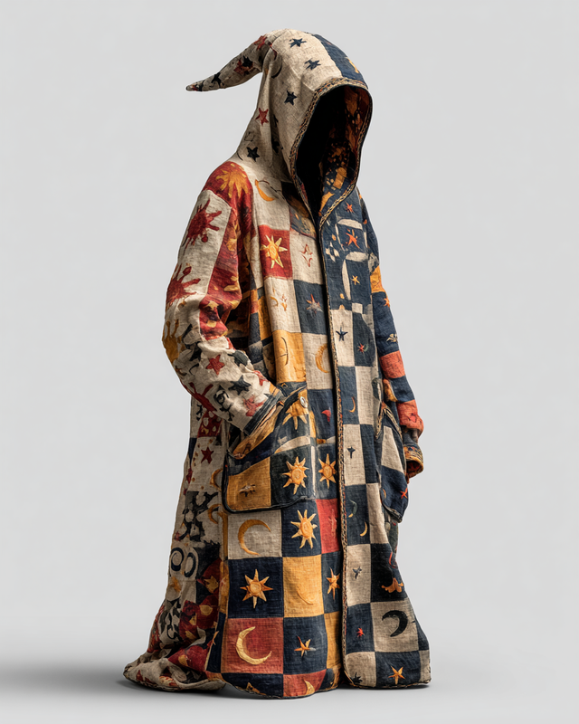 Star and Moon Wizard Cloak Coat 304e