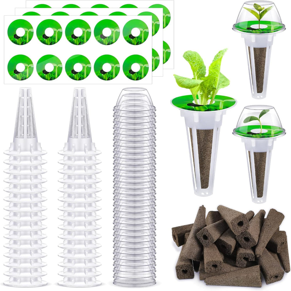 Indoor Garden Set Hydroponic Pod Kit With Baskets, Sponges, Domes, and ...