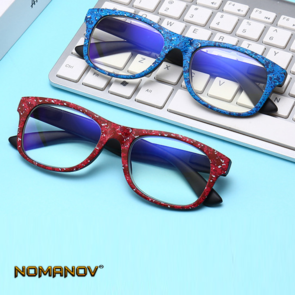 Classic Retro Round Blue and Red Eye Frame Light Anti-fatigue Anti-blue ...
