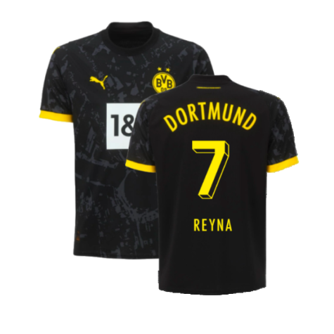 Borussia Dortmund Giovanni Reyna 7 Away Shirt Kit 2023-2024