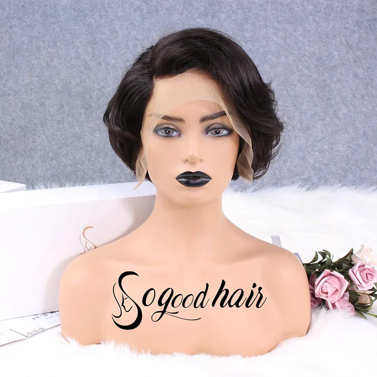 Body Wave Pixie Cut Virgin Human Hair Lace Wig