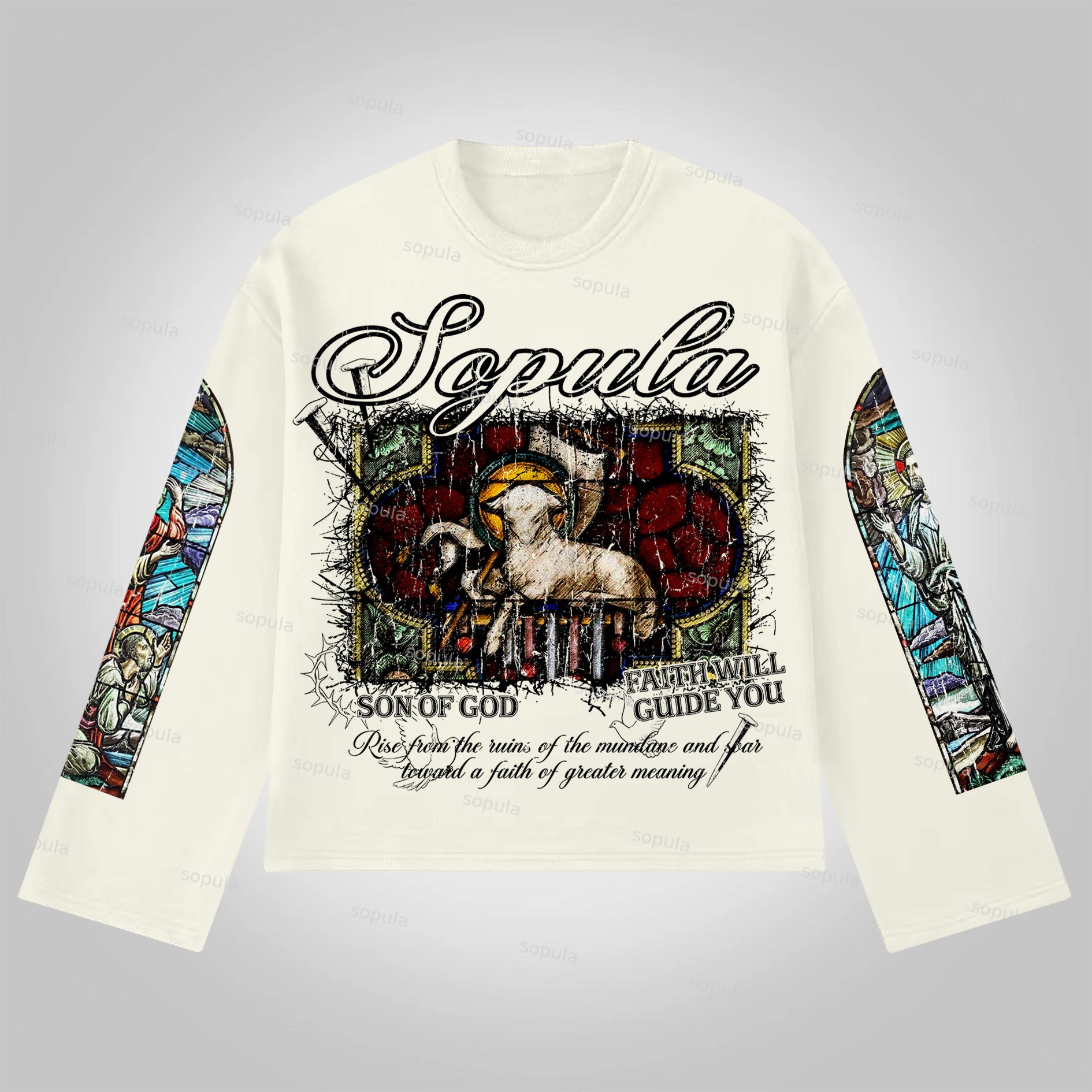 Sopula Lamb Of God Make Vintage Graphics Cotton Long Sleeve T-Shirt ...