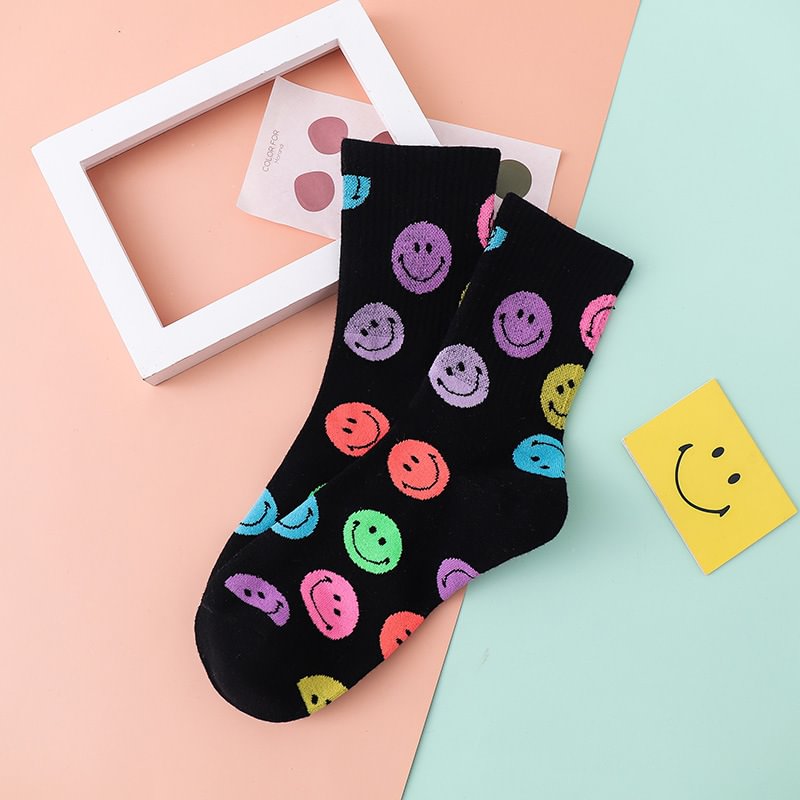 RAINBOW SMILEY SOCKS (4 pairs)