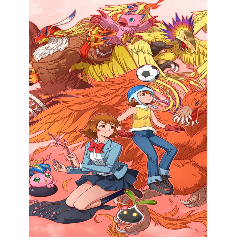 Japanese Cartoon Kid Pet 40*50cm(canvas) full round drill diamond painting