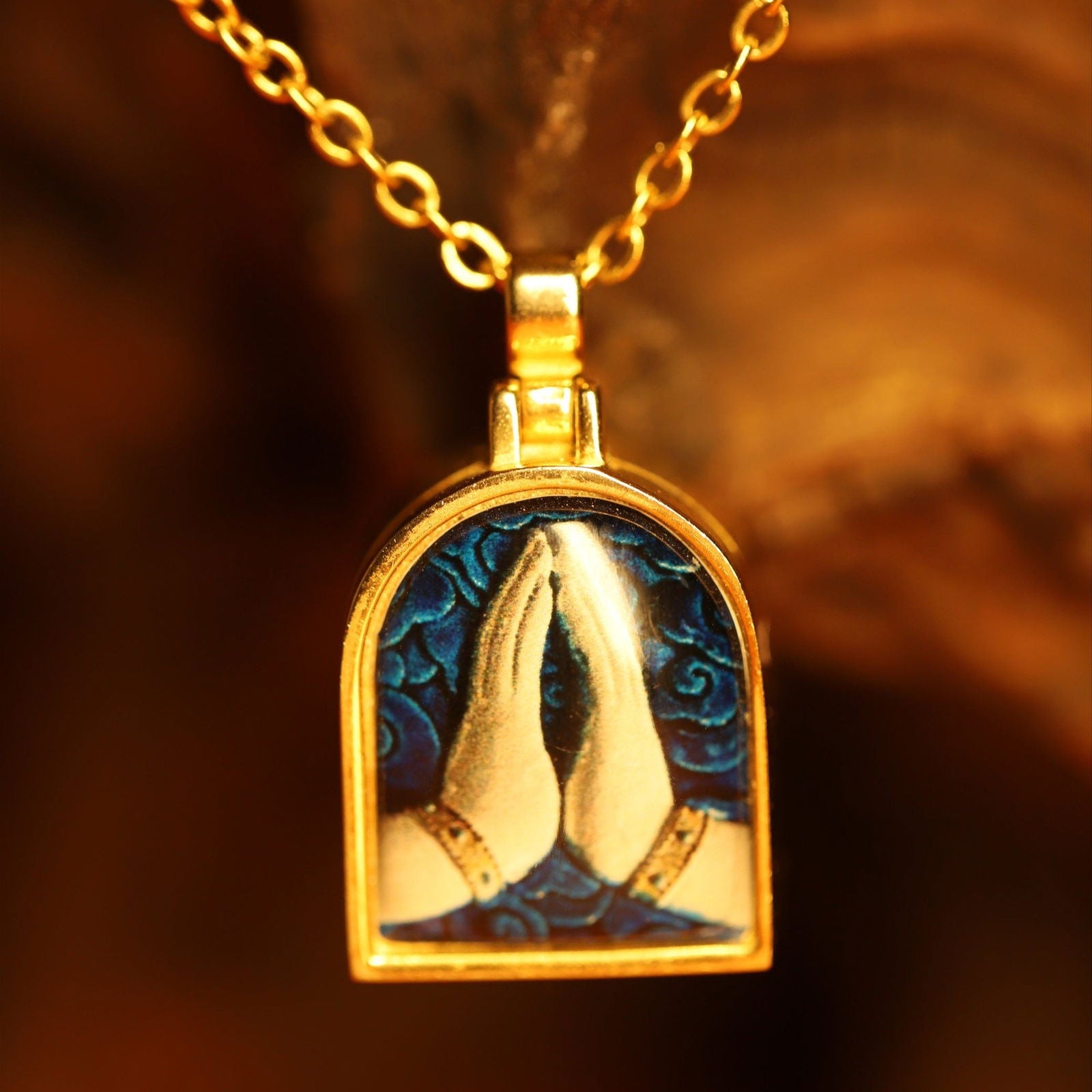 Thangka BuddhaDivine Buddha Hands Locket Necklace with Hidden ...