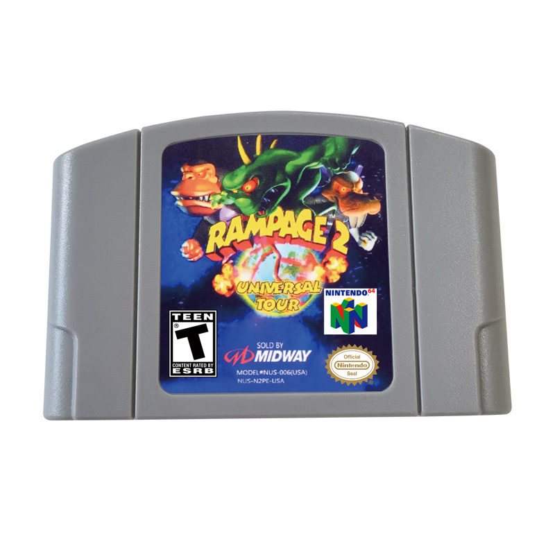 Rampage 2: Universal Tour N64 Cartridge For Nintendo 64 Game Console