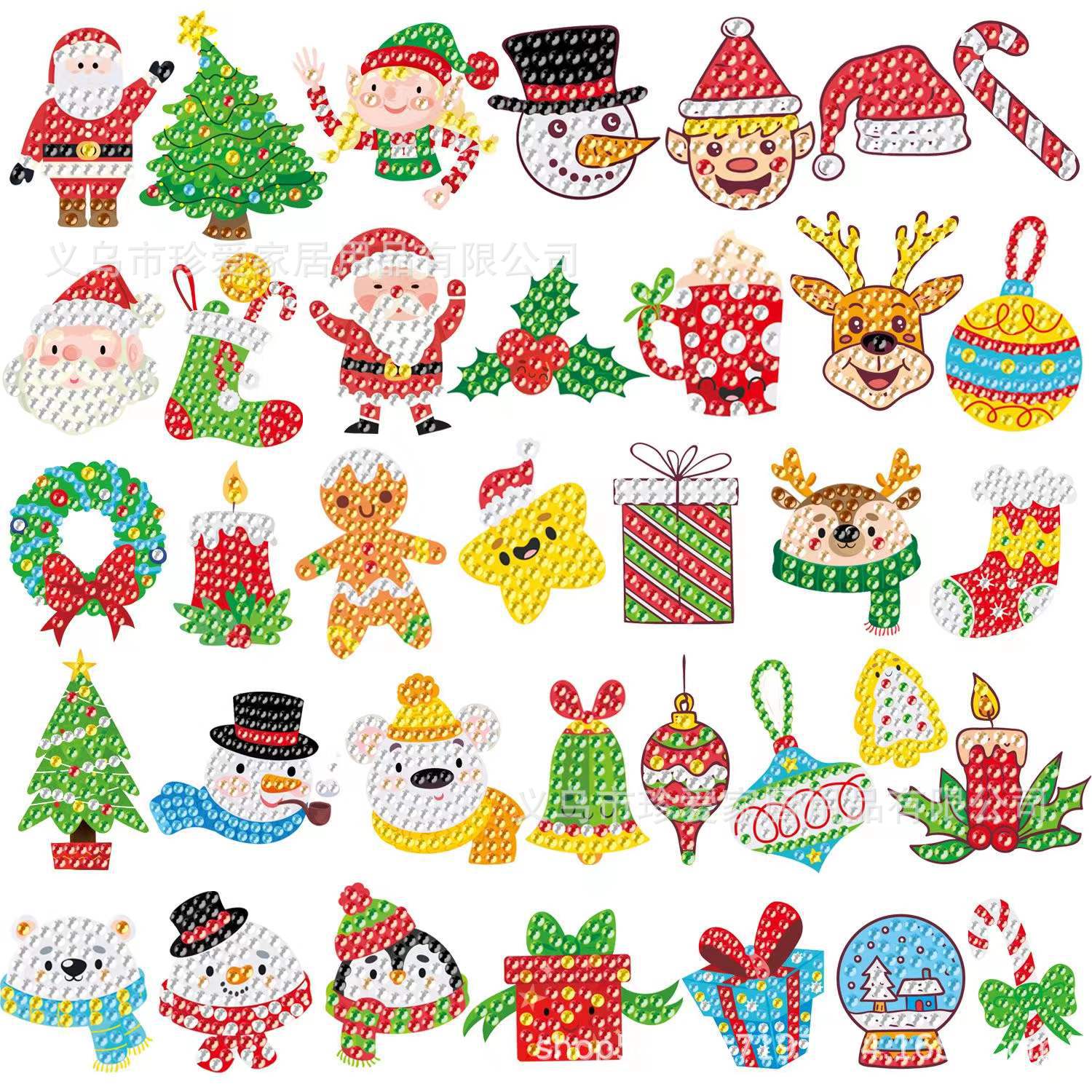 DIY Sparkling Diamond Painting Stickers Wall Sticker | Christmas