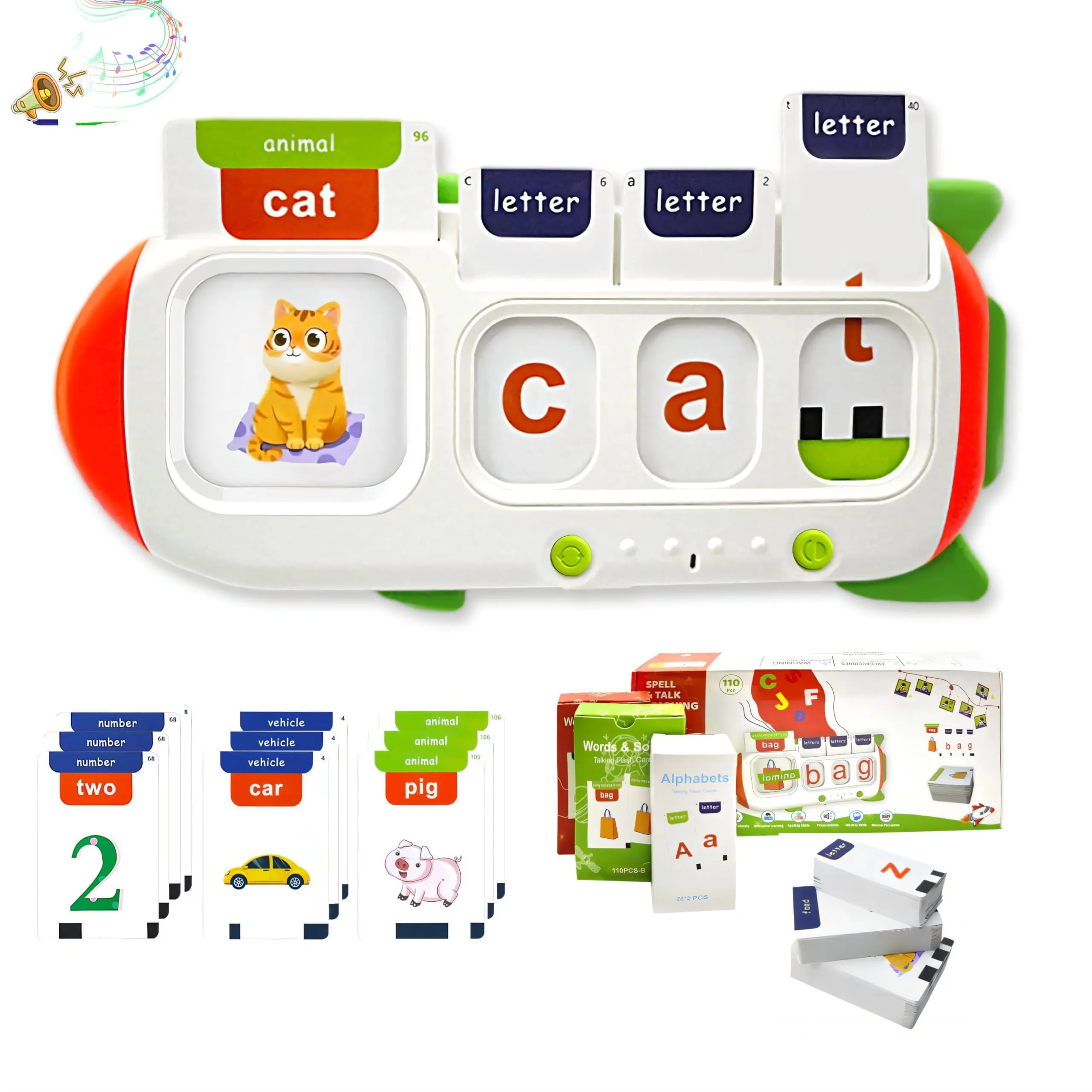 Phonics Talking Flash Cards CVC Wort Buchstabieren & Sprechende ABC ...