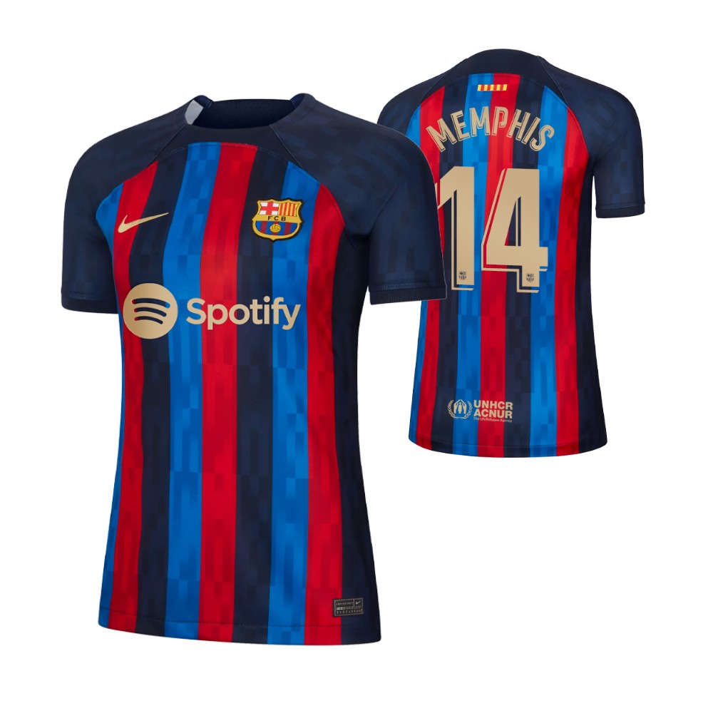 Women's FC Barcelona Memphis Depay 14 Home Shirt Kit 2022-2023