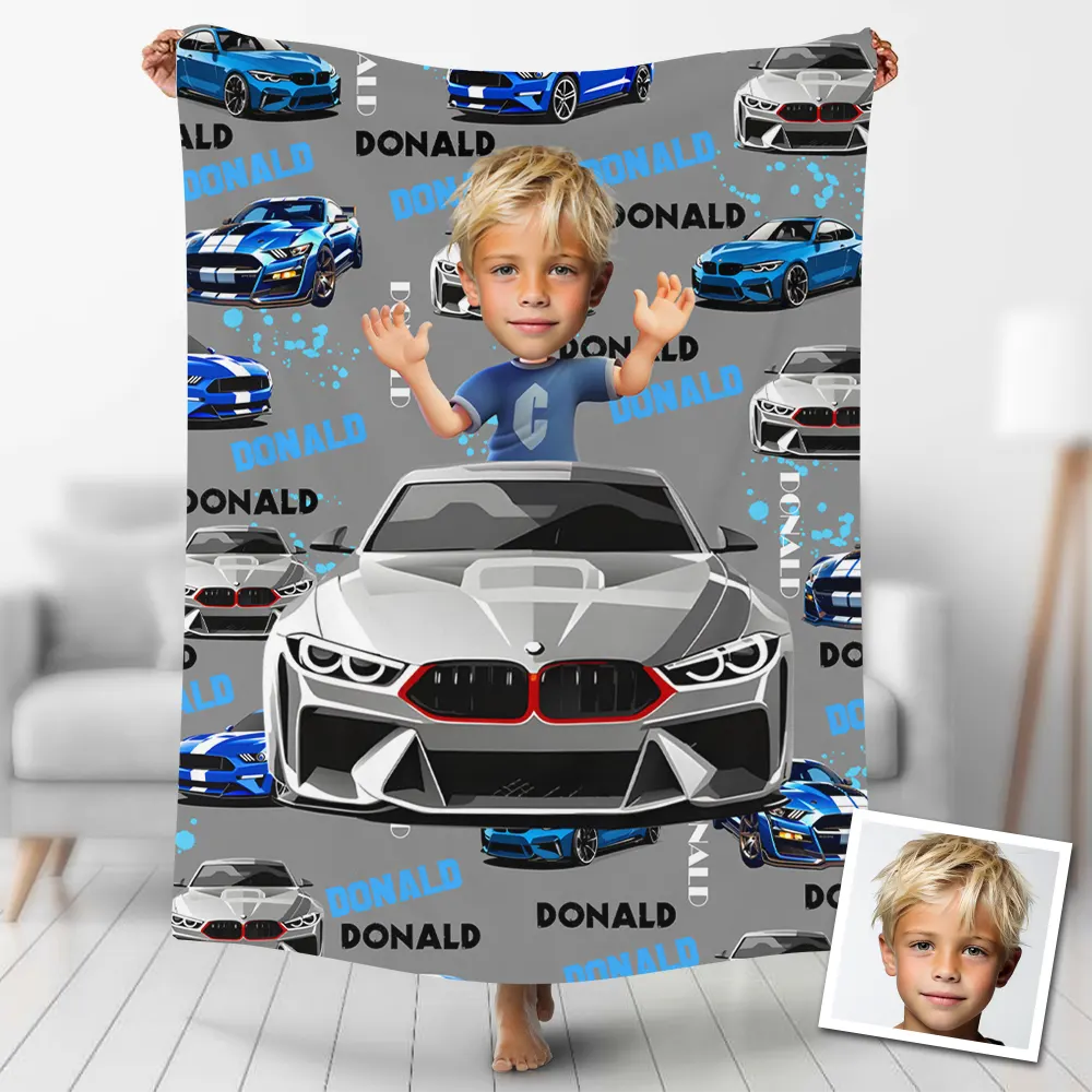 Custom Blankets Personalized Boy And Racing Blanket