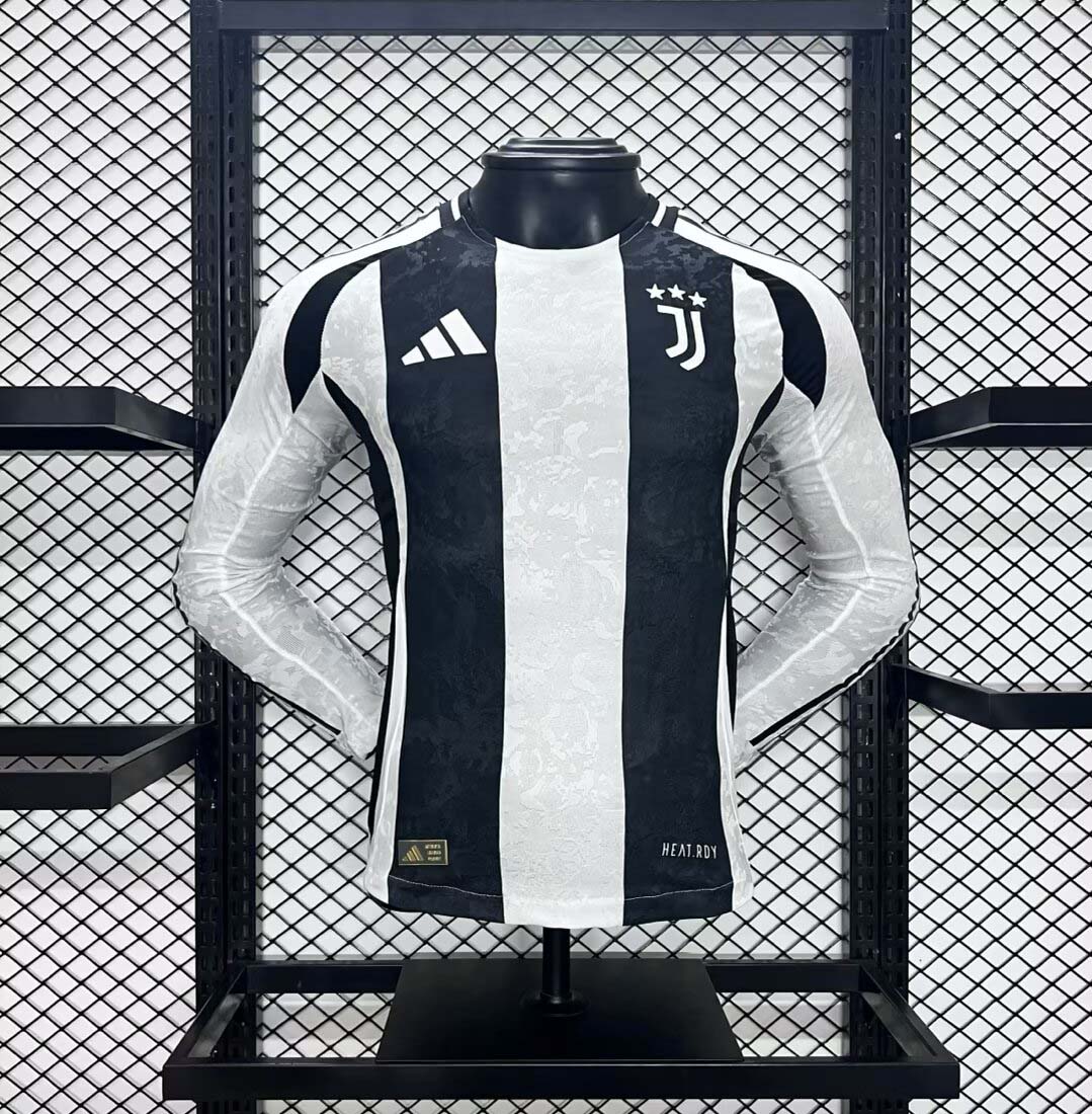 2024-2025 Player Version Juventus FC Home Long Sleeve Football Shirt 1: ...