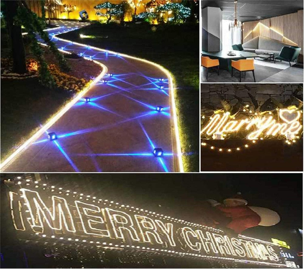 12V Led Strip Waterproof Ribbon Led Neon Light IP67 White /Warm White ...