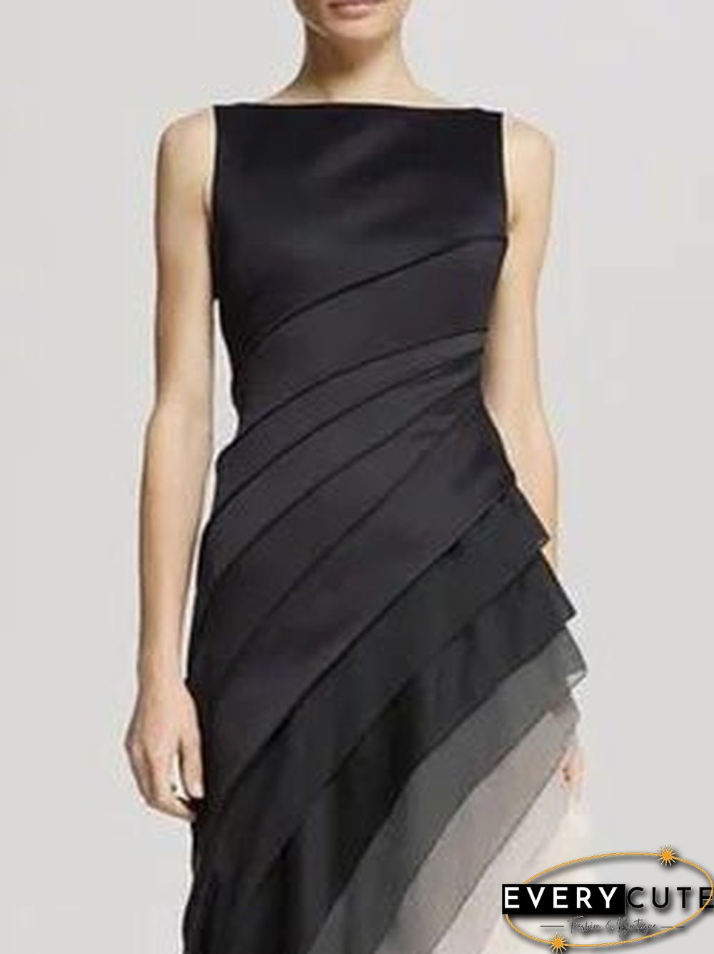 Women'S Dresses Ombre Layered High Waist Irregular Dress