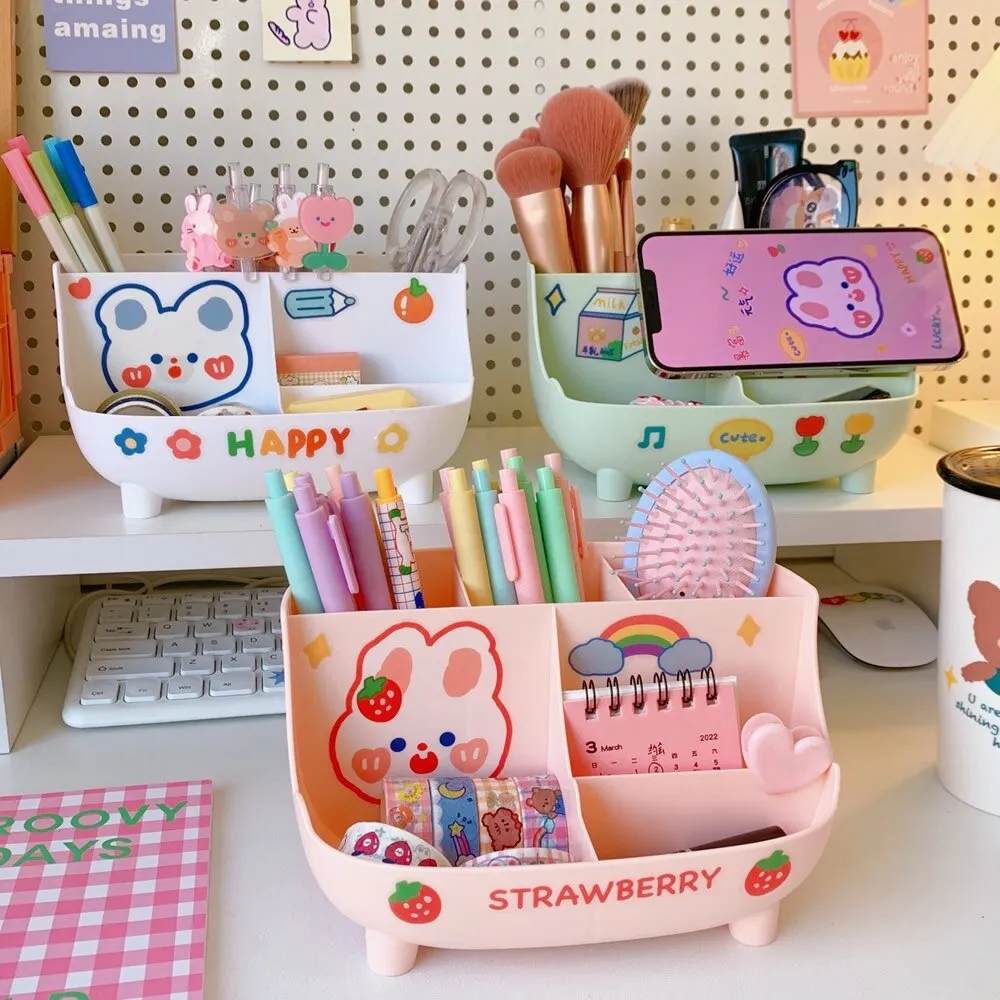Nigikala STICKER Desktop Pen Holder Container Cute Stationery Supplies ...