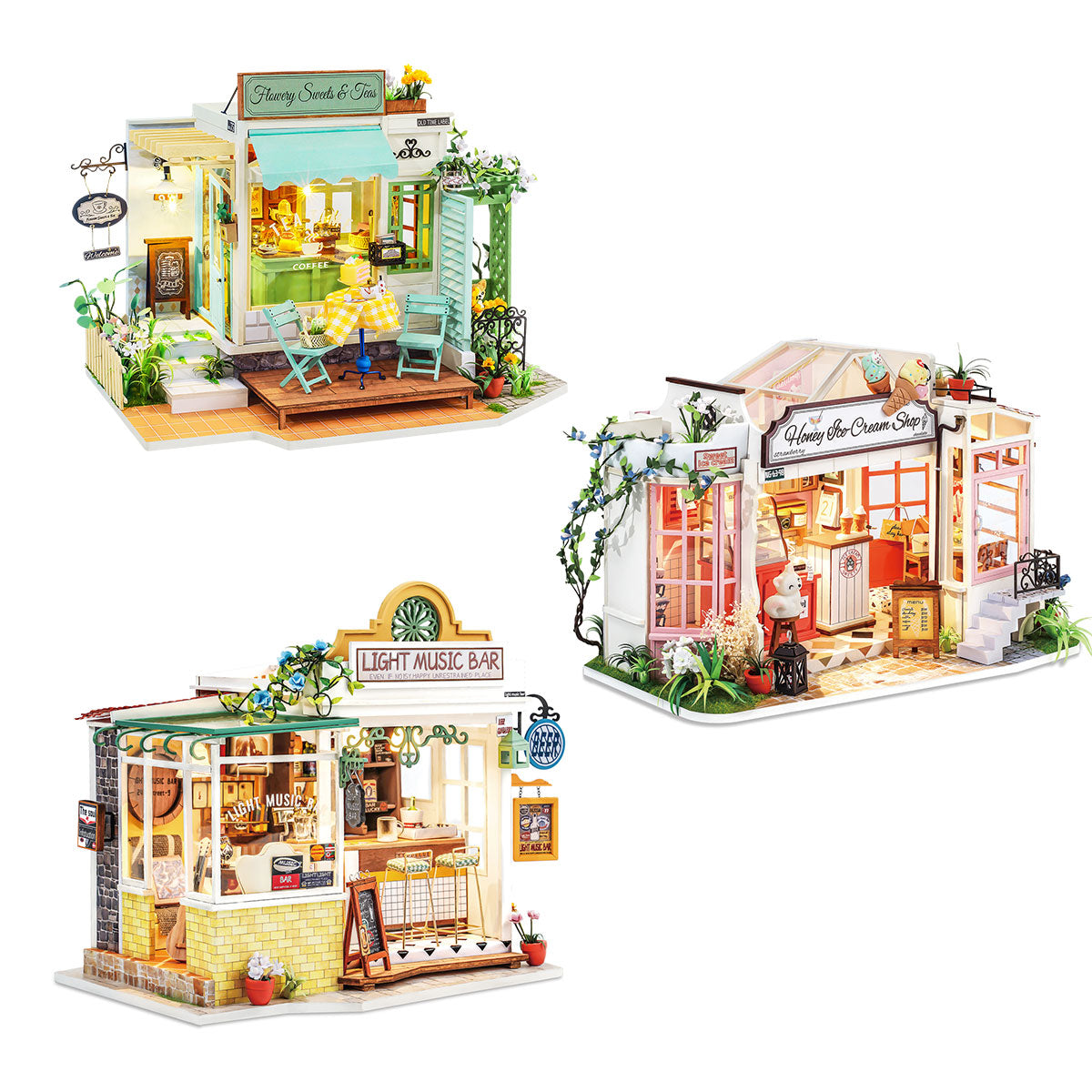 Rolife DIY Miniature House Kits Leisure Time Series 3 Kits rolife-diy-miniature-house-kits-leisure-time-series-3-kits
