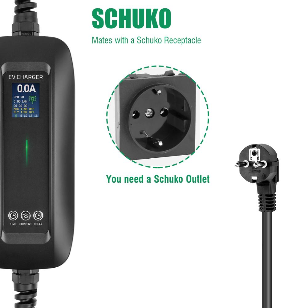 Ev Charger type 1 SAE J1772 Schuko Plug Switchable 10/16A 1 Phase ...
