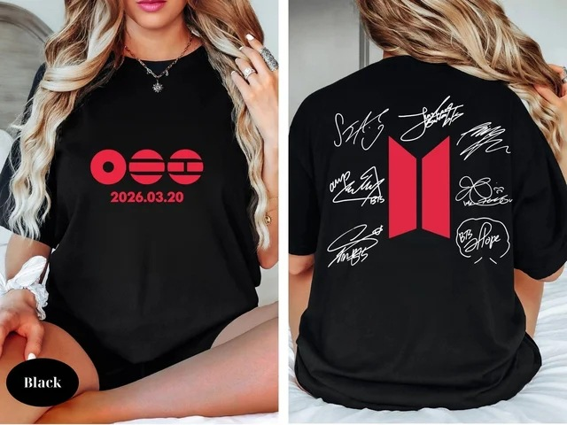 BTS ARIRANG Album Come Back Member Signature T-Shirt