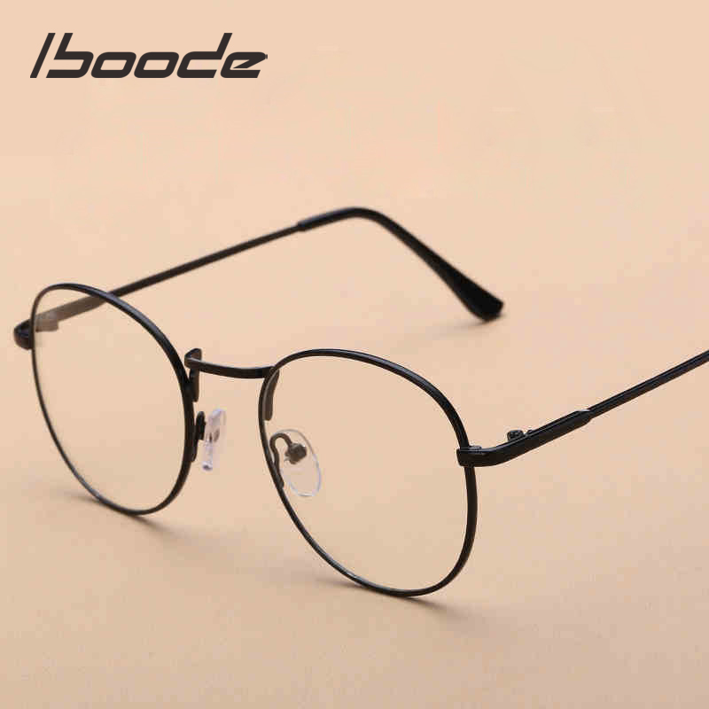 iboode Retro Finished Myopia Glasses Frames Women Vintage Metal Round ...