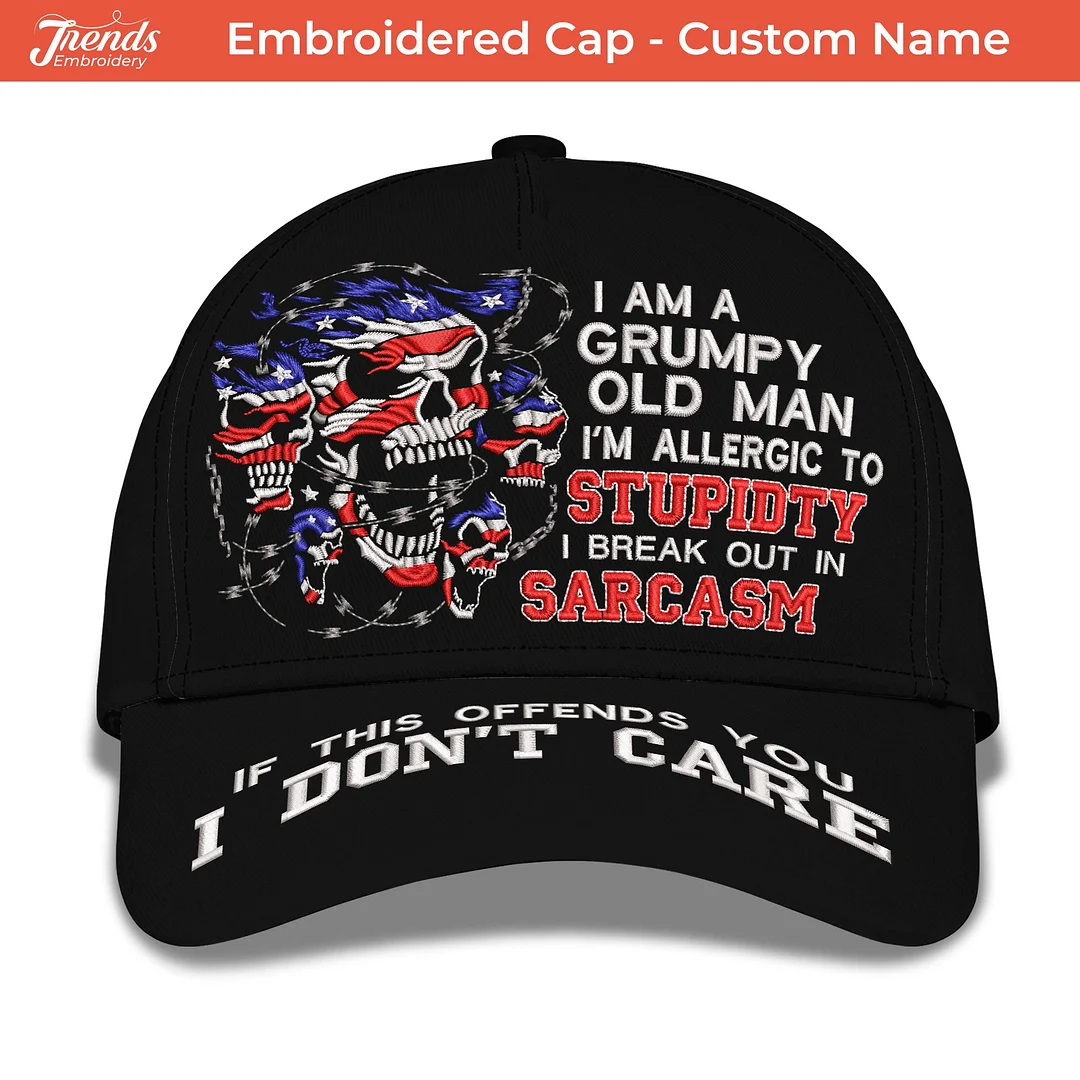 Embroidery Cap - I'm A Grumpy Old Man Cap Custom Classic Embroidery