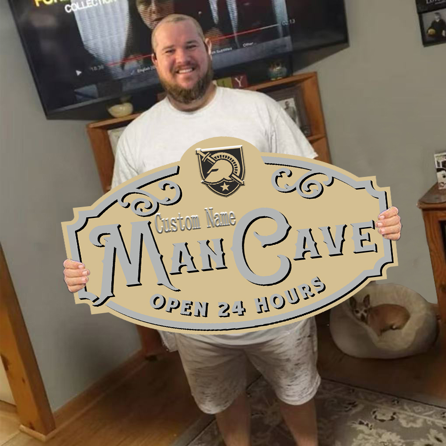 Custom Name Army Black Knights Man Cave&Diva Cave Sign