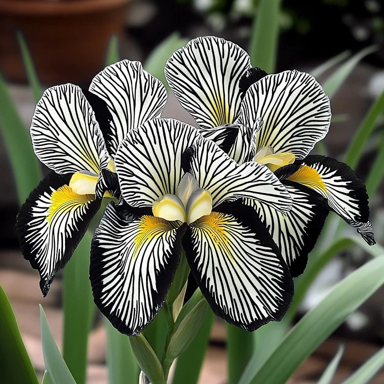 Zebra Stripes Iris (Iris germanica) – A Bold, Striped Beauty