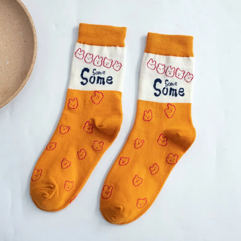 CUTE CARTOON ILLUSTRATION SOCKS (5 pairs)