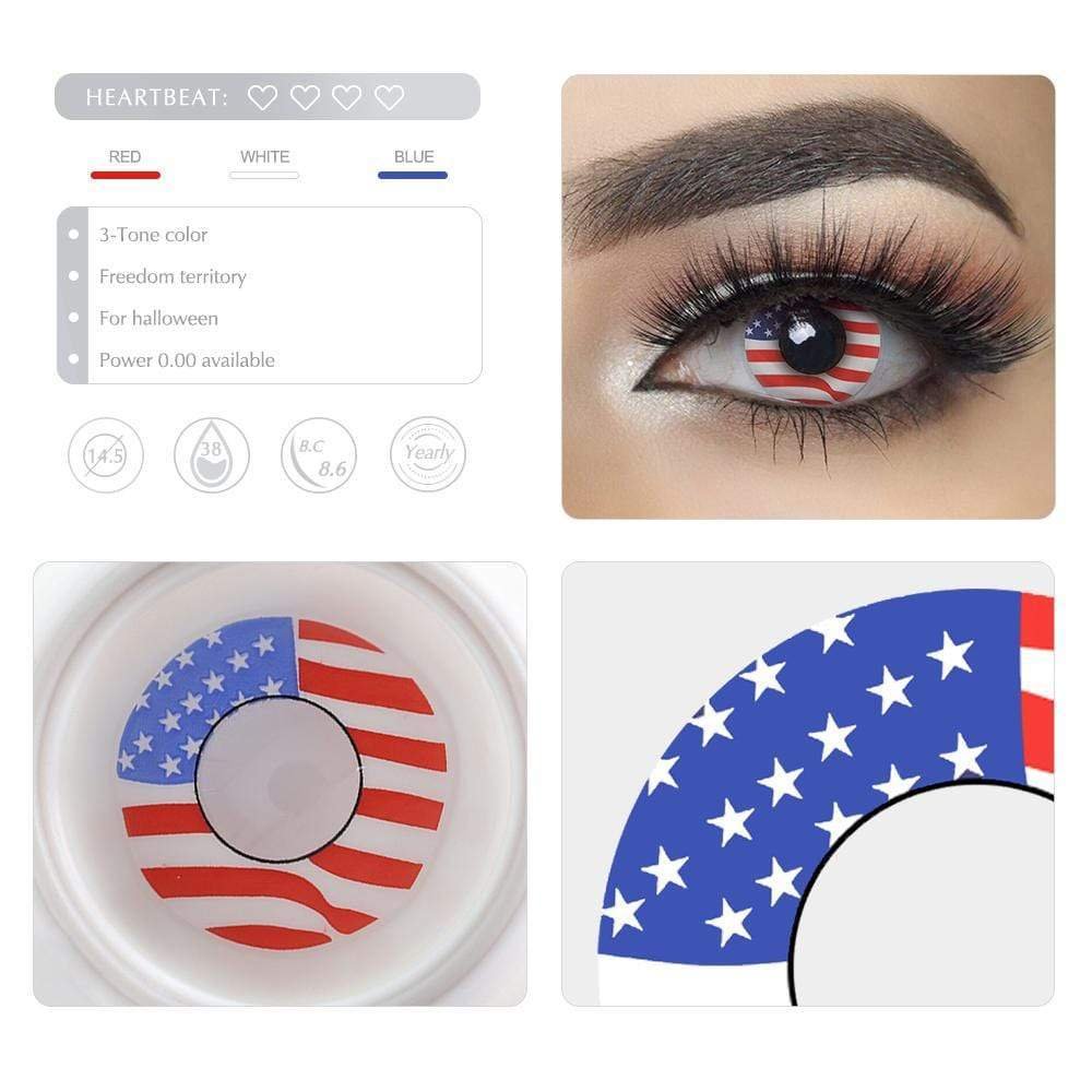 United States Flag Colored Contacts