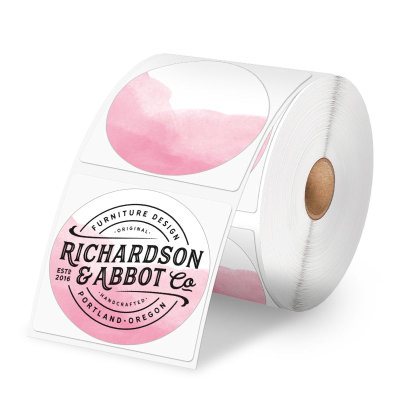Phomemo 2" Pink Round Thermal Label Sticker for Shipping Label Printer