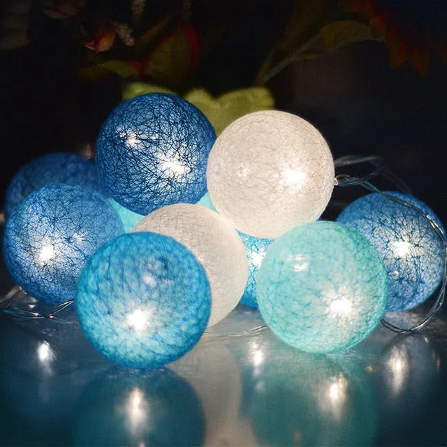 3M LED Cotton Ball Garland Lights String Christmas Xmas Outdoor Holiday ...
