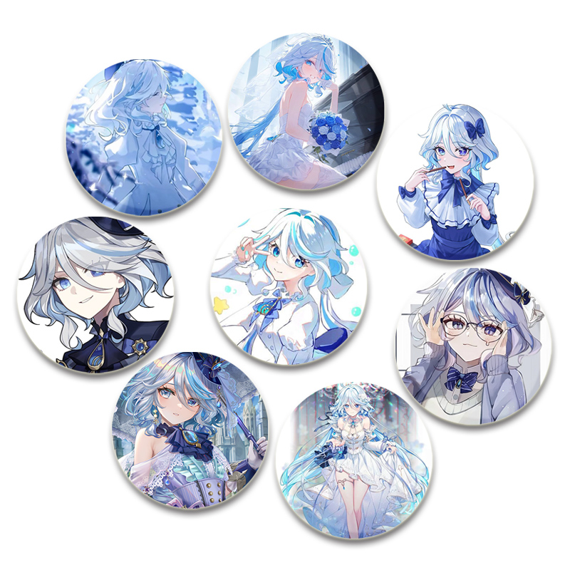 58 mm Genshin Impact Badge Cute Furina Lapel Pins