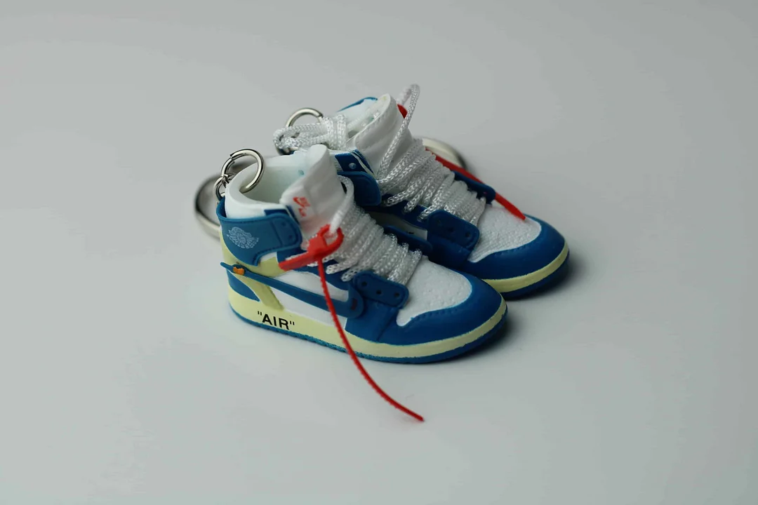 AJ 1 Off-White Blue "UNC" -Sneakers 3D Keychain