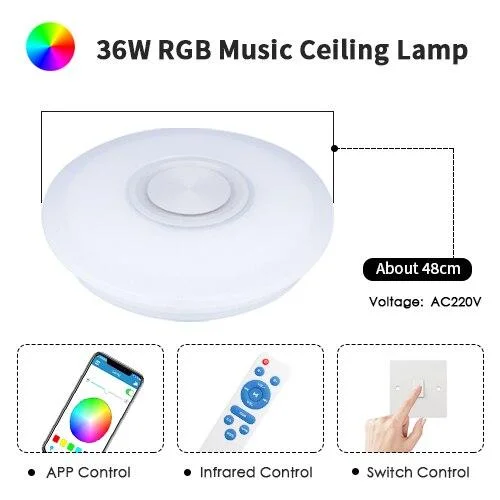 Led Ceiling Light RGB Dimmable 36W 40W Smart APP Control Bluetooth ...