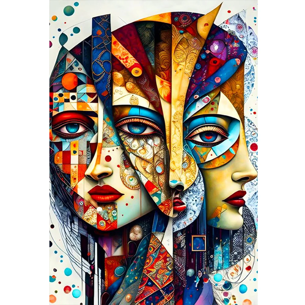 Abstract Painting Human Face (canvas) full round or square drill ...