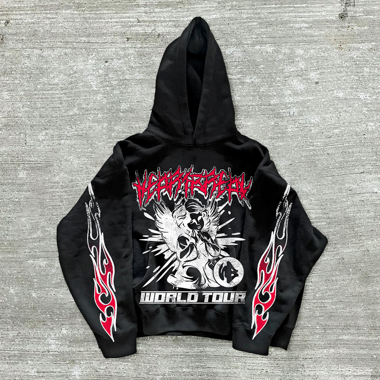 Personalized Vintage Flame Print Hoodie