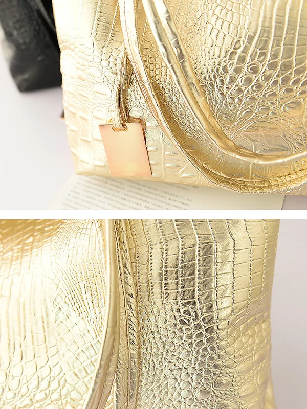 Elegant Solid Color Shiny Tote Bag