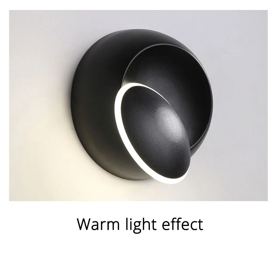 LED Wall Lamp 360 degree rotation adjustable bedside light White and ...