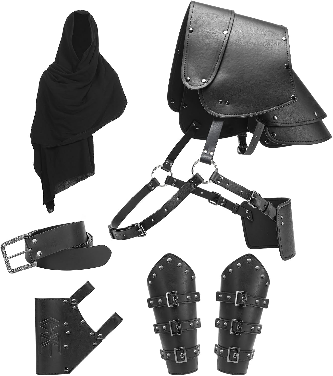 GAR BETHE Berenlu Mens Renaissance Costume Set Medieval Belt Shoulder ...