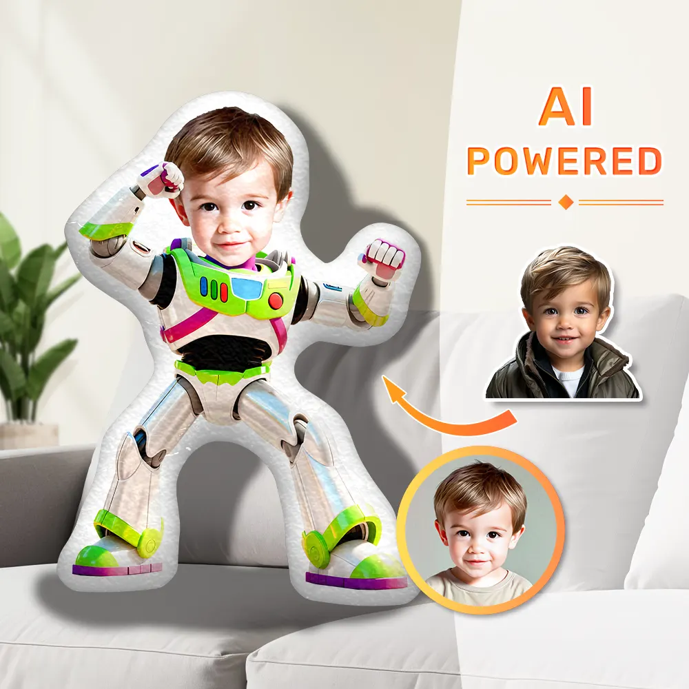 Custom Pillow Personalized AI-Powered 3D Space Ranger Face Body Pillow ...