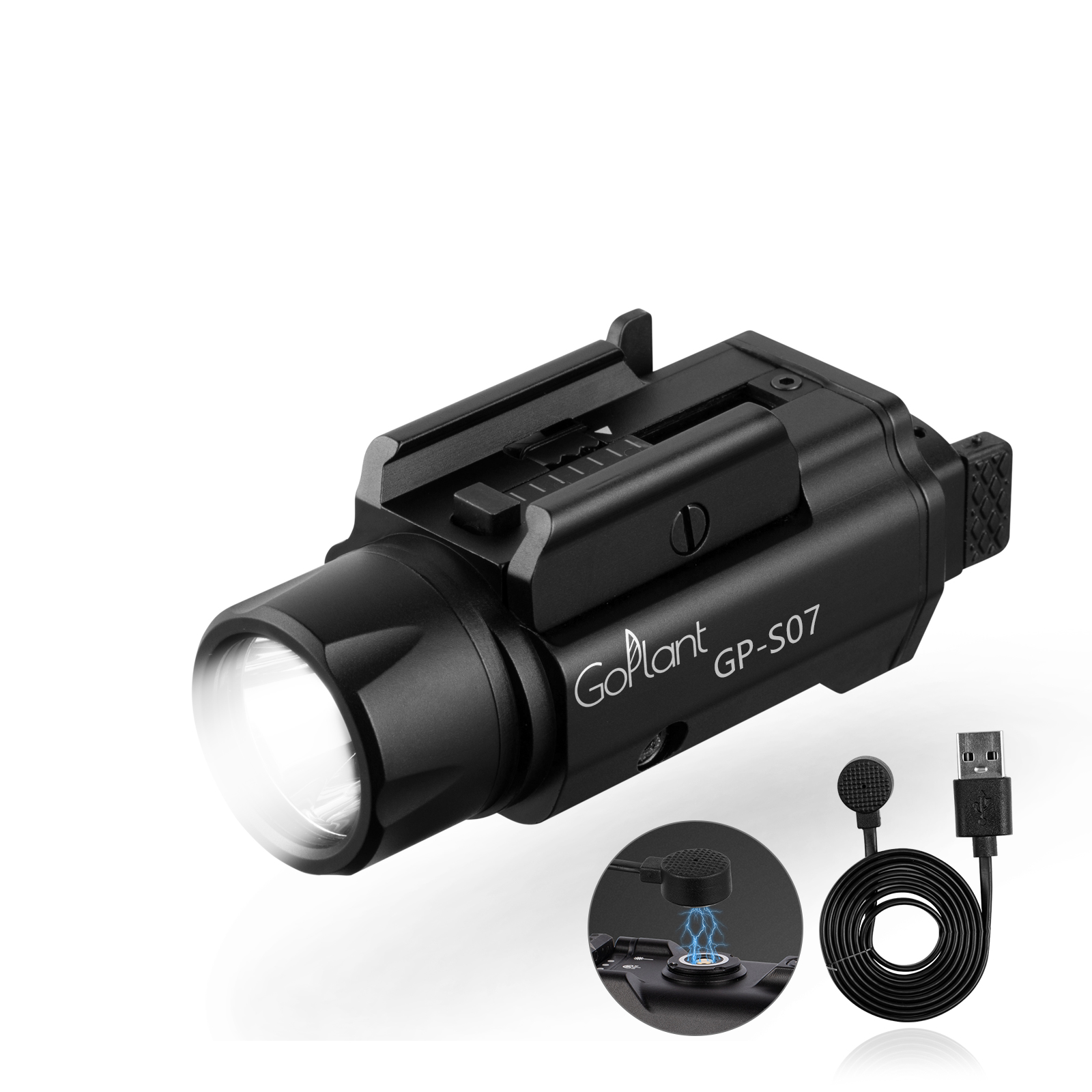 2500 Lumens Weapon Light Flashlight, Only Rechargeable LED White Light ...