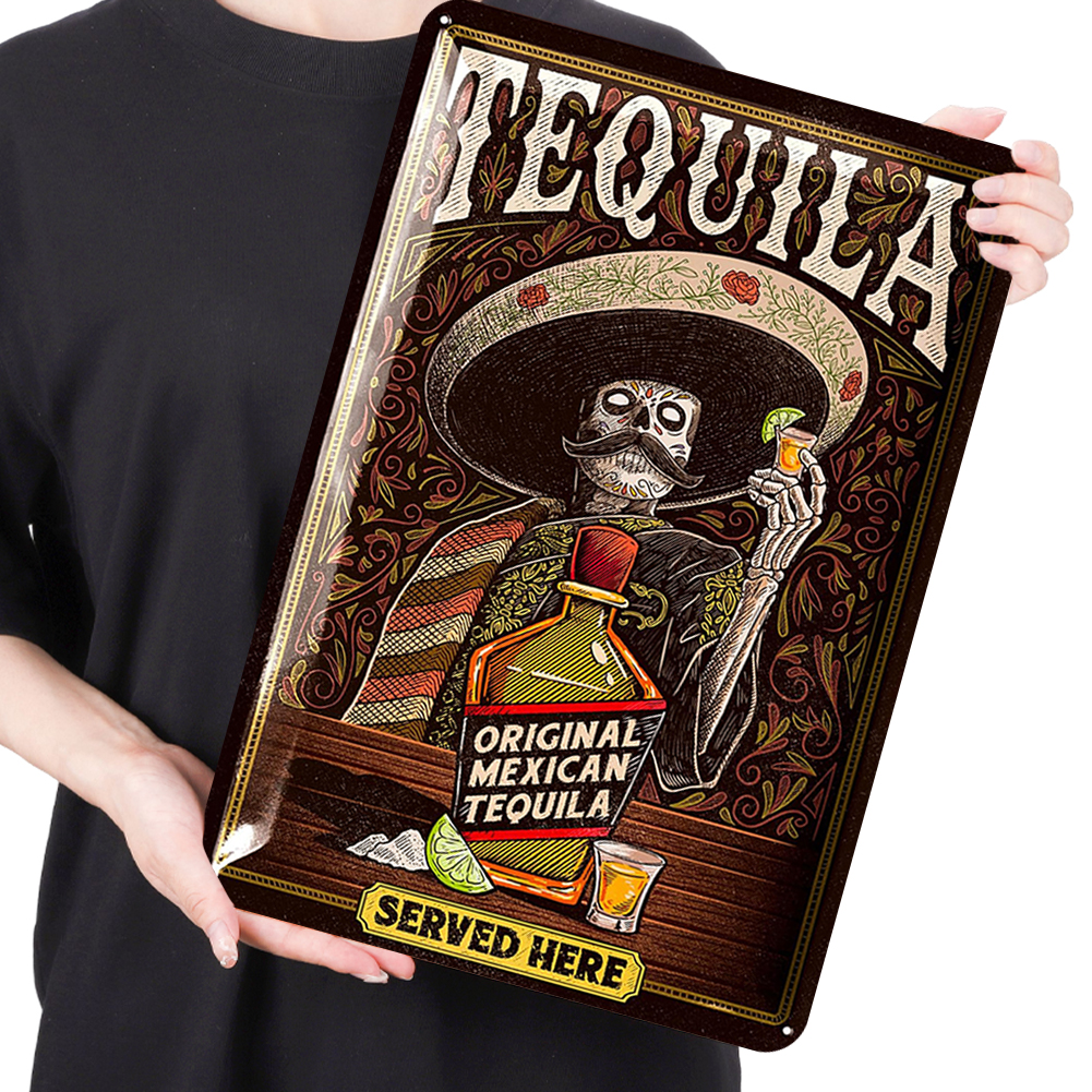 Tequila Serviced Here - Vintage Metal Signs - 30*40cm