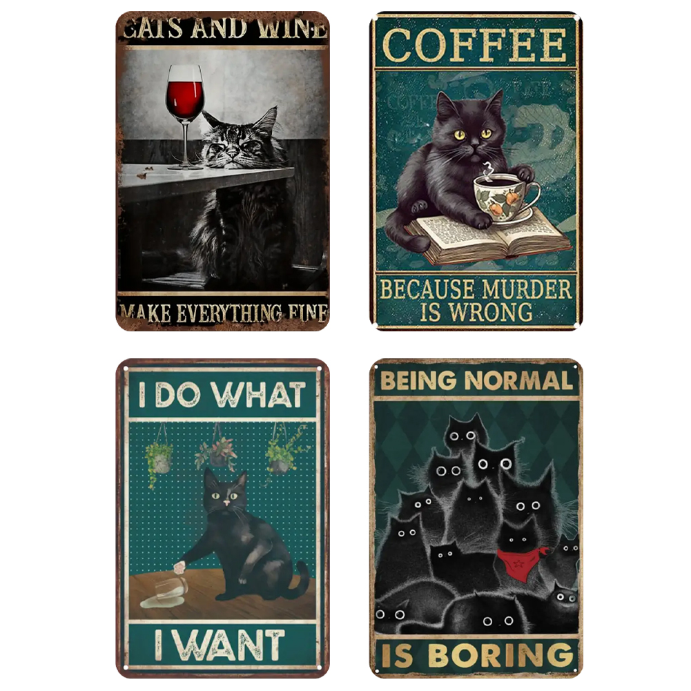 (Multi Style)Pack of Cats - Metal Tin Signs(8*12Inch)