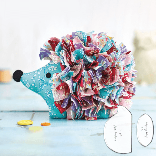 Fabric Ruffle Hedgehog Toy Template-With Instruction