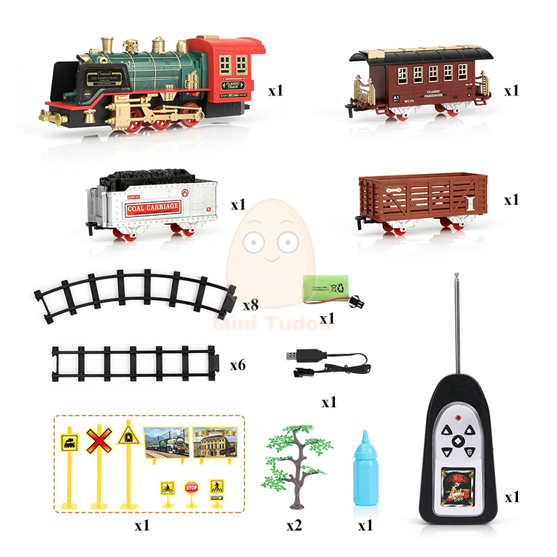 Electric Remote Control Track Train Carriage Classic Simulation Water ...