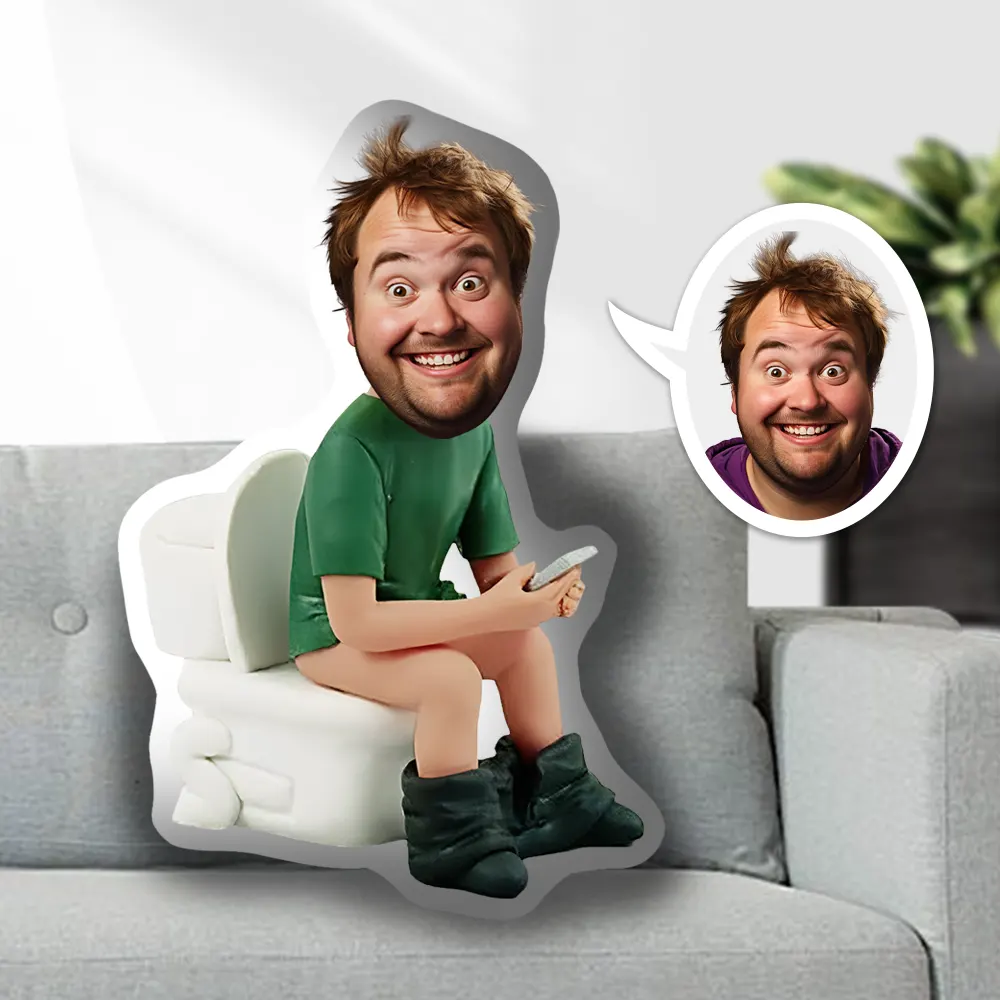 Custom Photo Face Pillow My Husband Obsessed With The Toilet Face ...