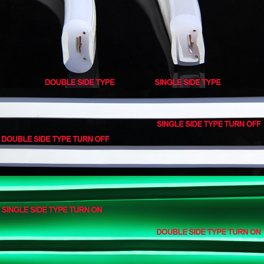 Neon Flex Led Strip Light AC220V SMD2835 Waterproof Flexible Lighting ...