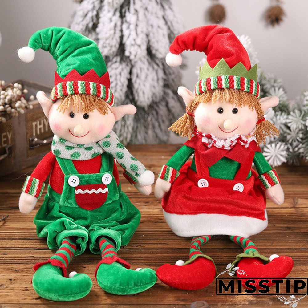 Elf Plush Toy Christmas Stuffed Toys Elves Doll Sitting Decorative ...