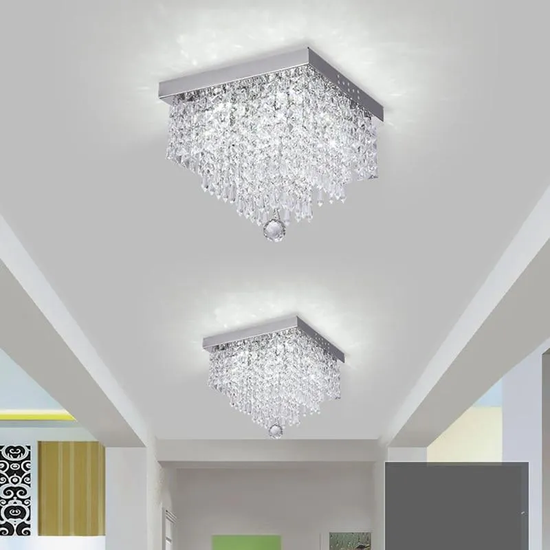 Square simple aisle living room LED ceiling crystal lamp balcony ...